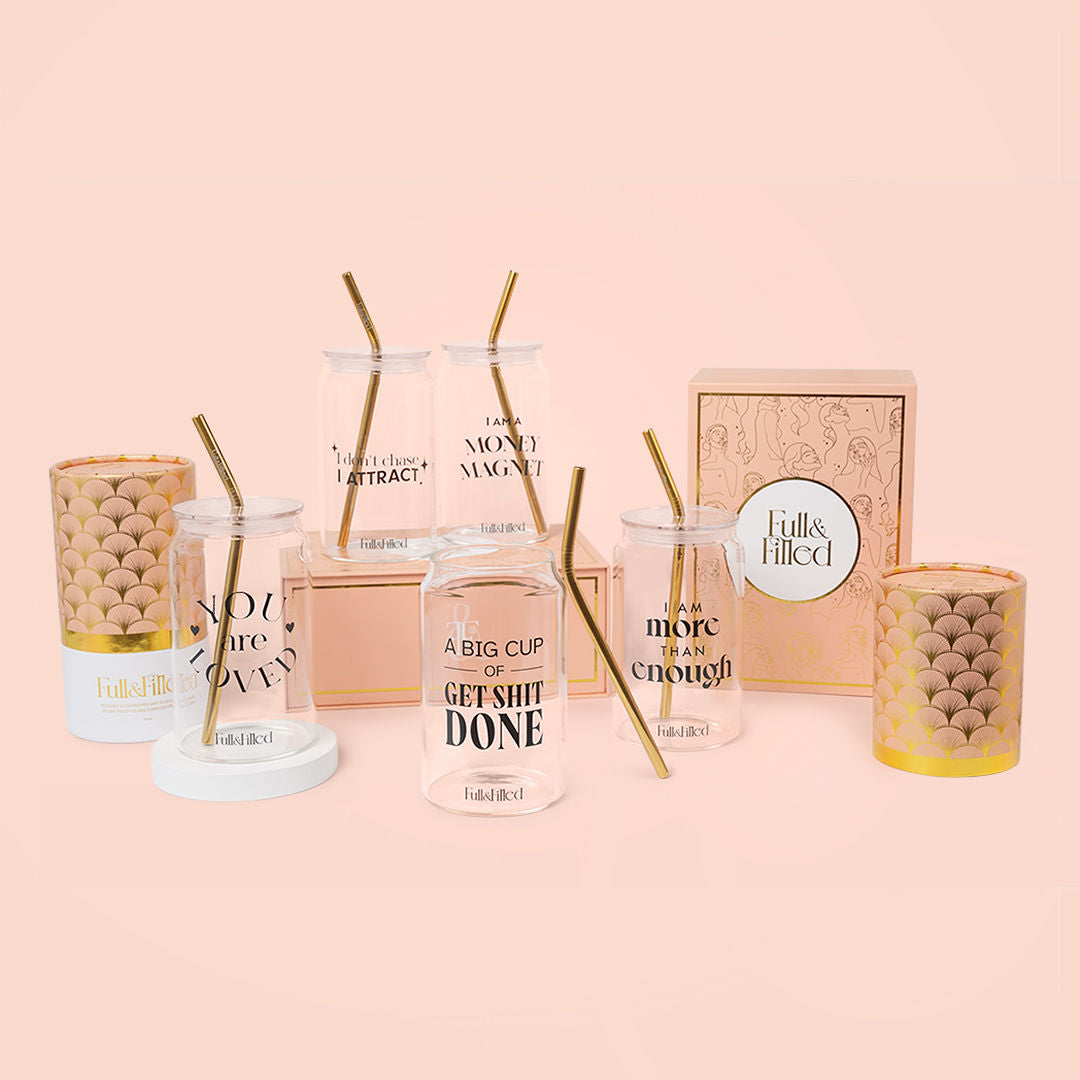 The Full & Filled Complete Set of 5 Glass Cups | Full & Filled