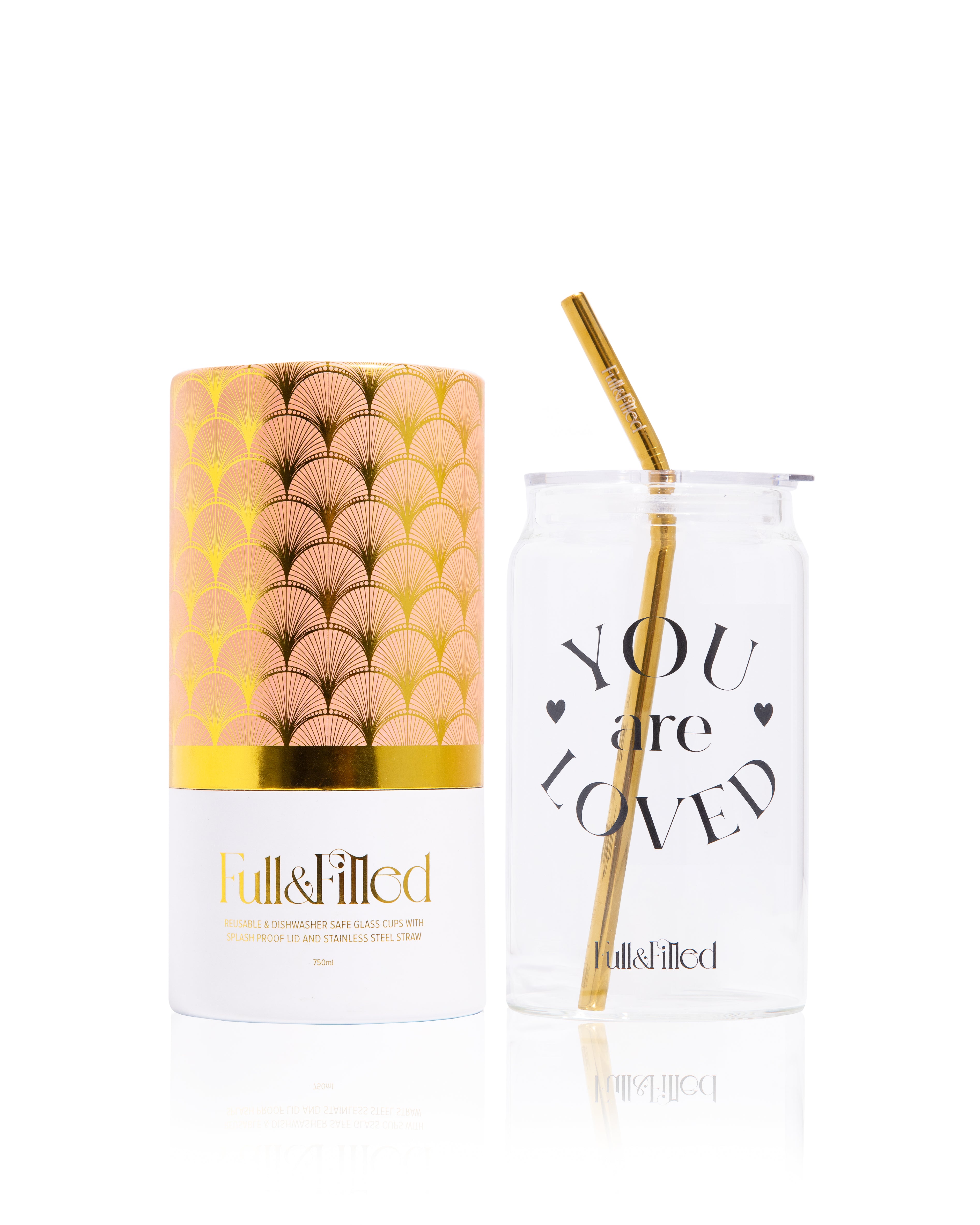 "You are loved" Glass Cup | Full & Filled; Perfect for Gifting